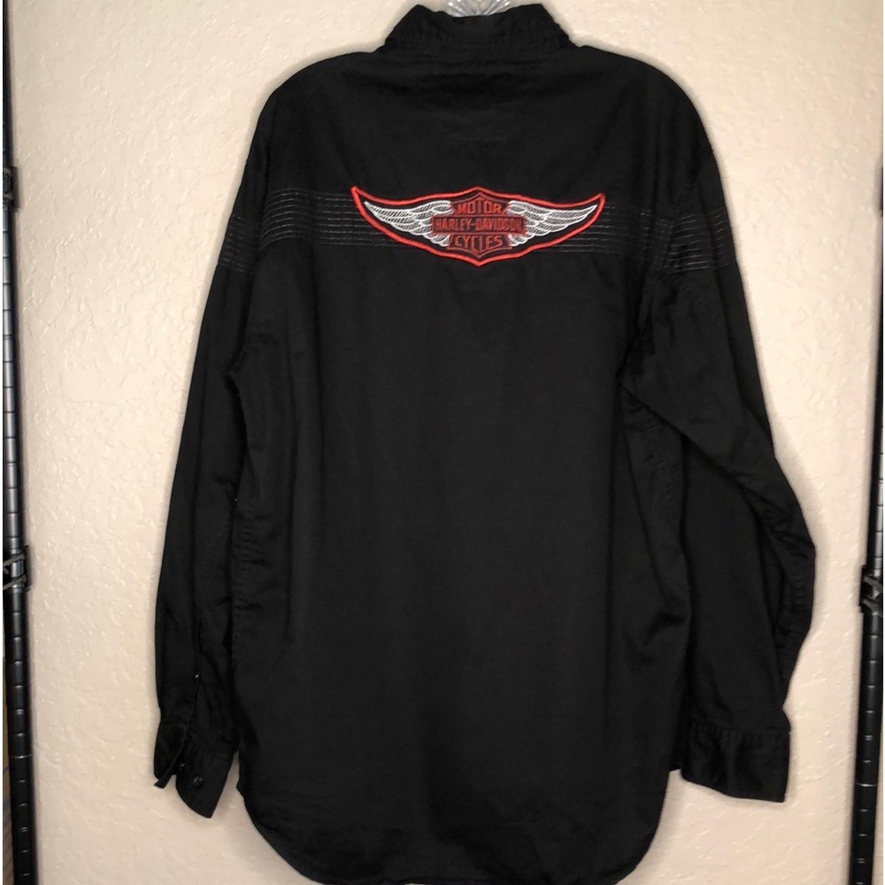 Harley Davidson Black Logo Branded Button Down Shirt - Gem